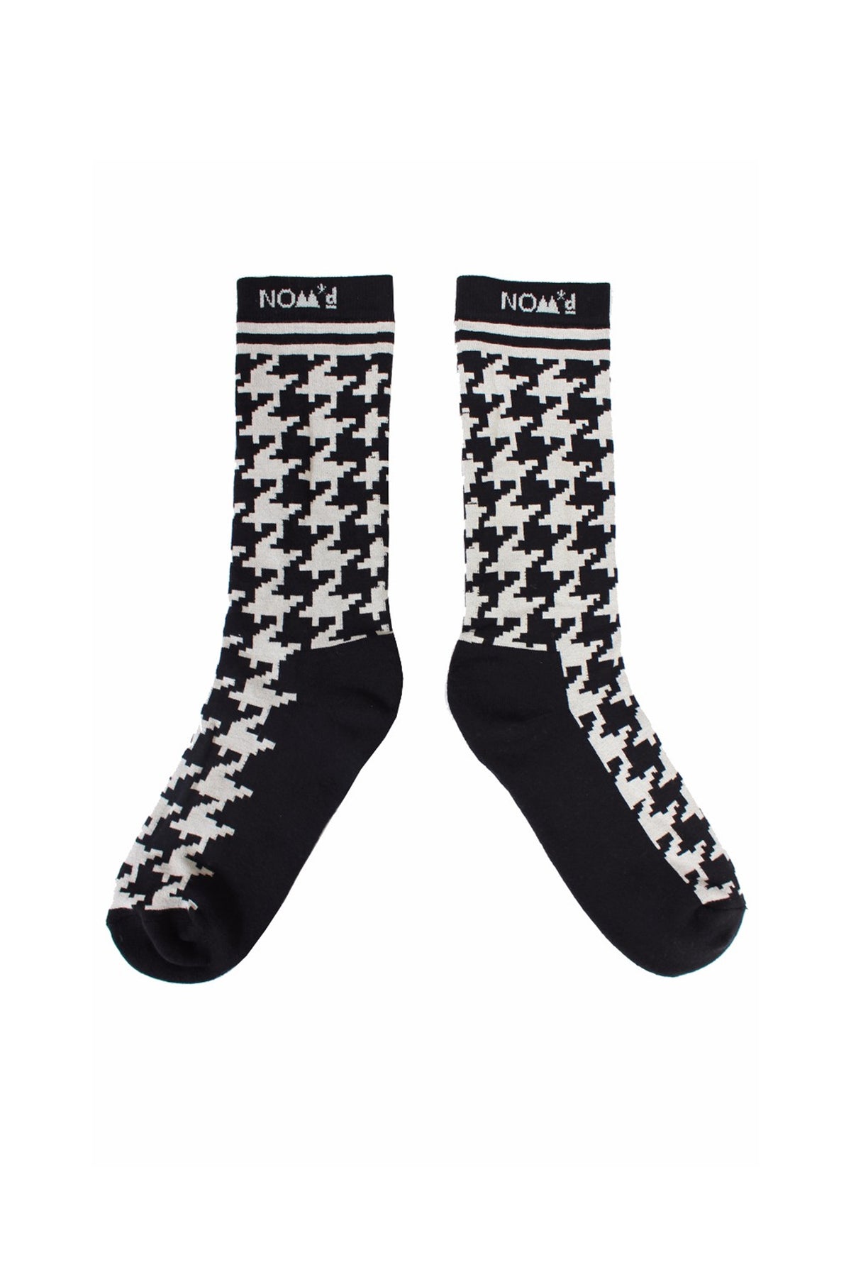 HOUNDSTOOTH SOCKS IN BLACK/PUTTY - Zambesi Store